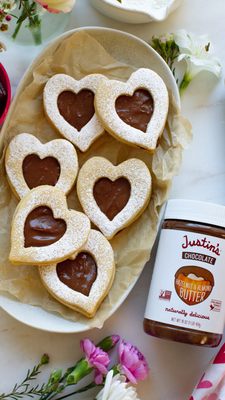 Linzer Cookies with Justin's Chocolate Hazelnut & Almond Butter - Justins